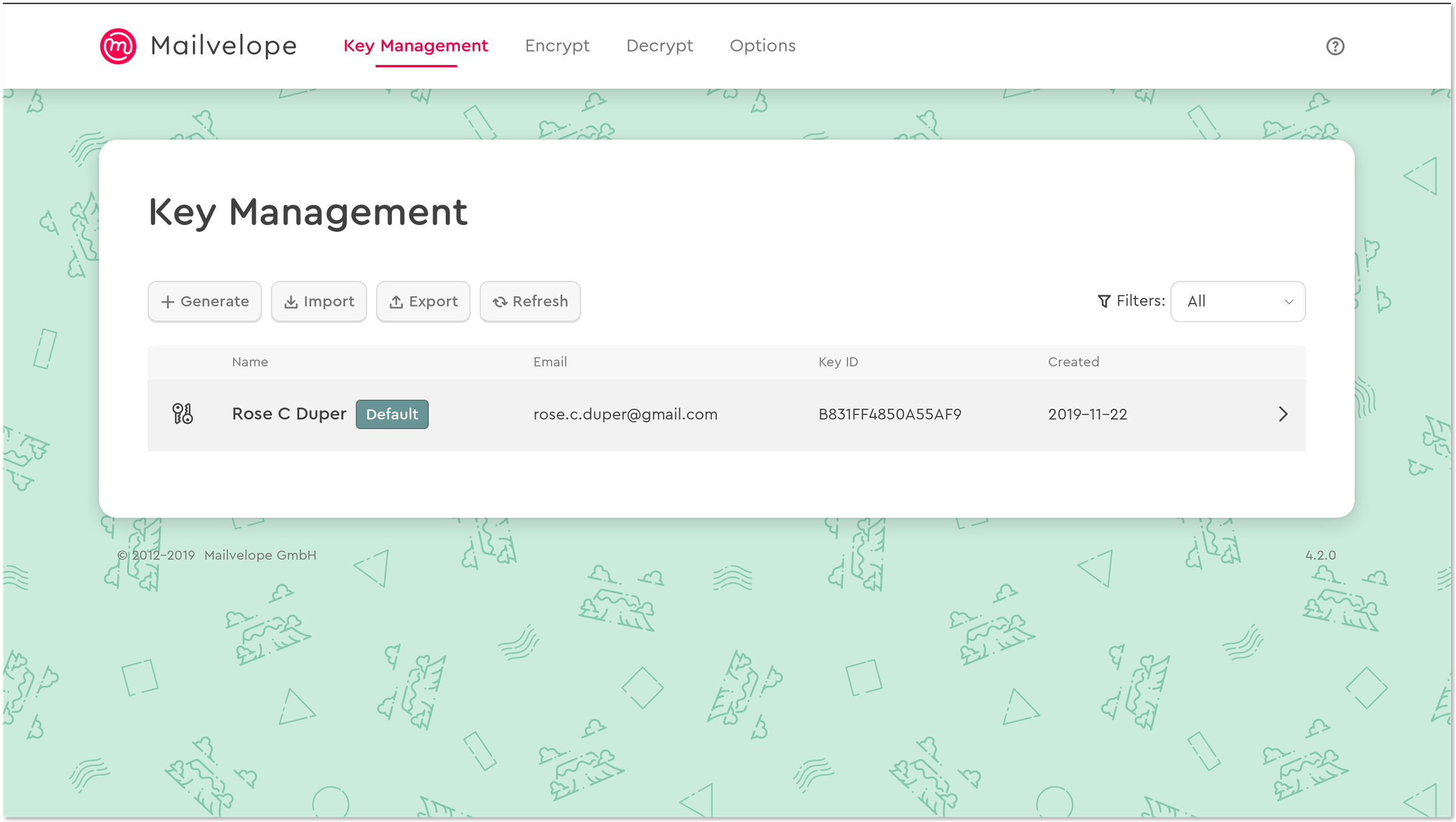 Encrypting email with Mailvelope