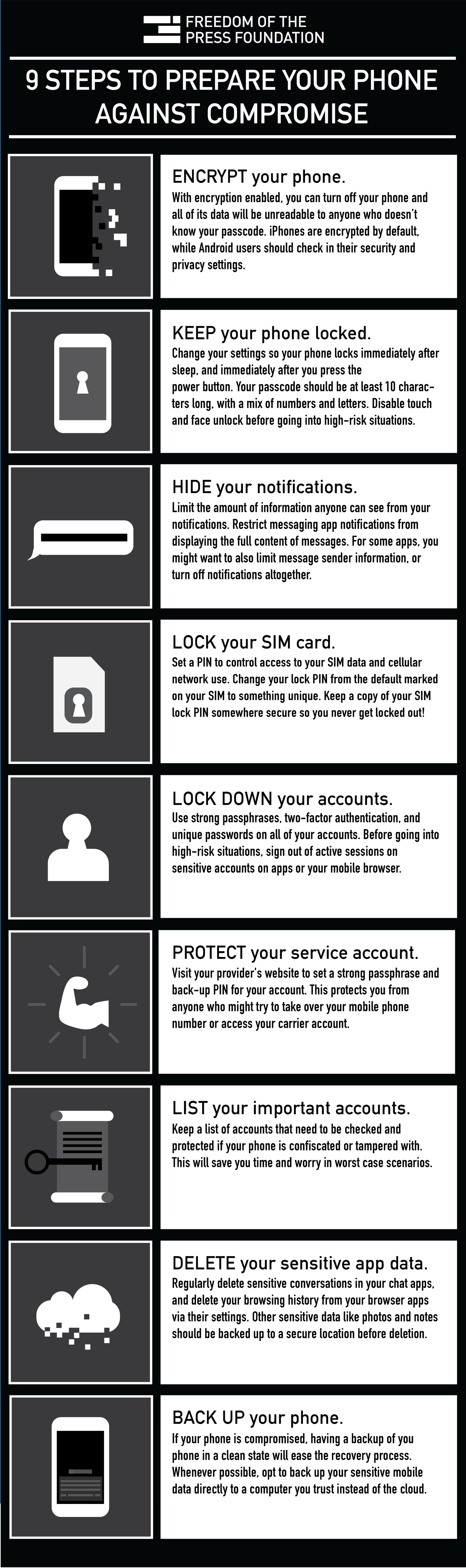 Mobile security tips: Nine steps to prepare your phone before an action